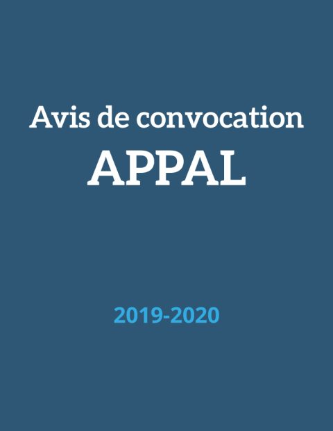 Avis de convocation 2020 | APPAL