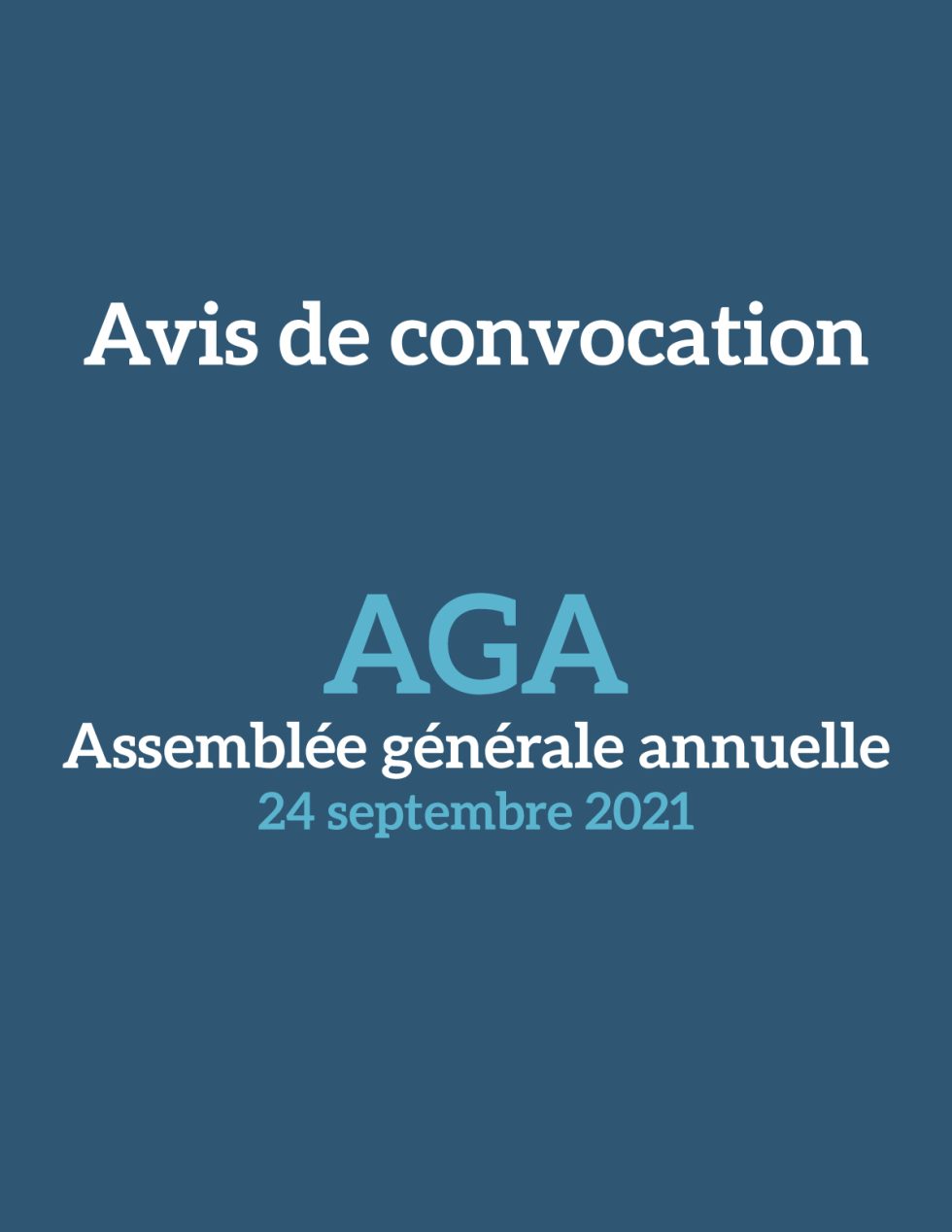 Avis de convocation AGA 2021 | APPAL